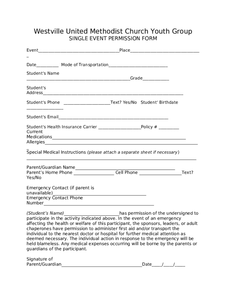 Youth Ministry - Sanlando United Methodist Church Doc Template | pdfFiller