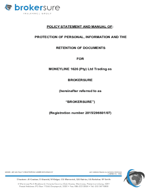 Fillable Online SA Underwriters - POLICY STATEMENT AND MANUAL ... Fax Email Print - pdfFiller