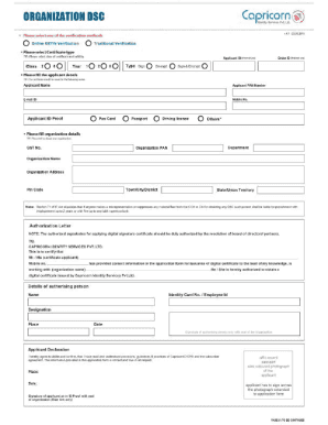 Fillable Online SIGNATURE / ENCRYPTION CERTIFICATE - ara dsc Fax Email ...