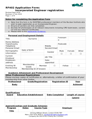 RF402 Application : Incorporated Engineer registration Doc Template ...