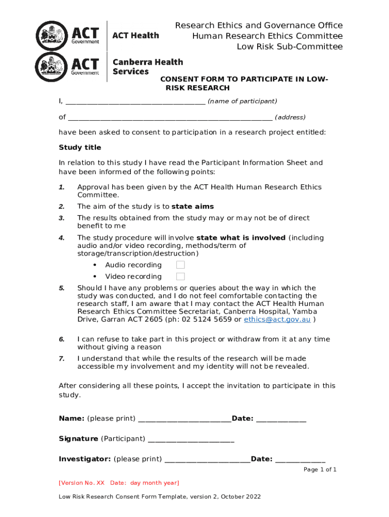 This document is a template for creating an Ined Consent ... Doc ...