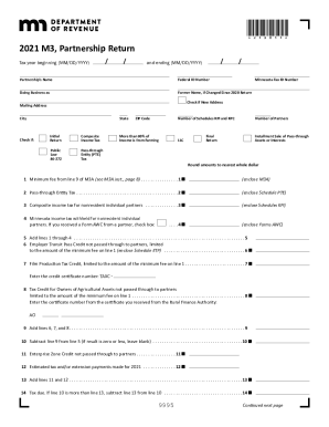 Fillable Online 2021 Partnership Form M3 Instructions - TaxFormFinder ...
