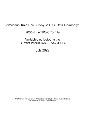 Fillable Online American Time Use Survey (ATUS) - U.S. Census Bureau ...
