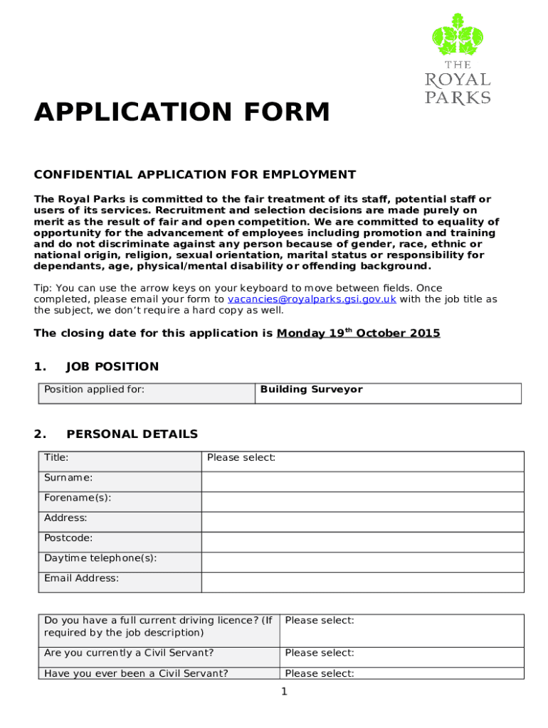 (DOCX) CONFIDENTIAL APPLICATION FOR EMPLOYMENT - The ... Doc Template ...