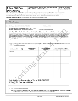 Fillable Online 5-Year PHA Plan (for All PHAs) - Housing Authority of ...