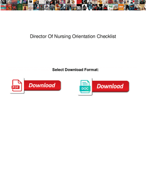 Fillable Online Director Of Nursing Orientation Checklist. Director Of ...