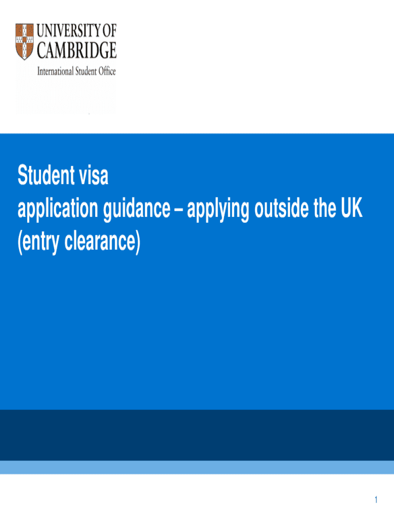 Fillable Online Student visa application guidanceapplying outside the ...