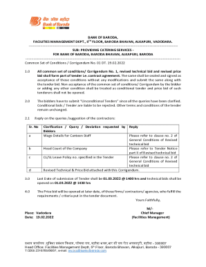 Fillable Online Tender Document For Providing Catering Services Fax ...