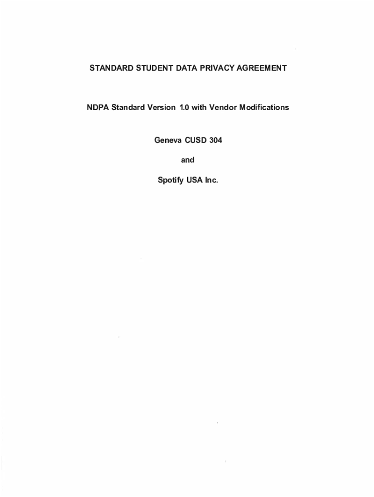 Fillable Online STANDARD STUDENT DATA PRIVACY AGREEMENT NDPA ... Fax ...