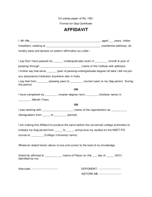 Fillable Online Gap Certificate Format - Fill Online, Printable ...