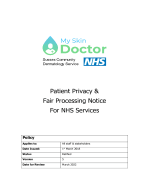 Fillable Online PRINCIPLES FOR THE PROTECTION OF PATIENT PRIVACY Fax ...