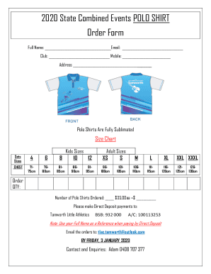 Fillable Online Short Sleeve School Polo Shirt Order Form Fax Email ...