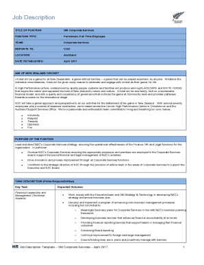 Fillable Online Job Description Template - NZC Fax Email Print - pdfFiller