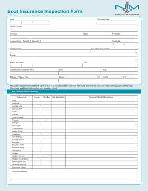 Fillable Online Boat Insurance Inspection Form Fax Email Print - pdfFiller