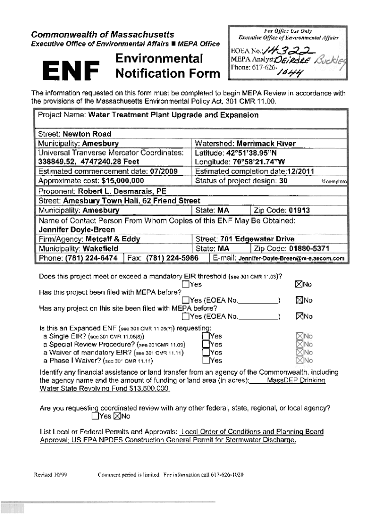 Fillable Online ENF Notification Form Fax Email Print - pdfFiller