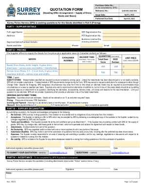 Fillable Online Chapter 5: Methods of Supply Standing Offers and Supply ...