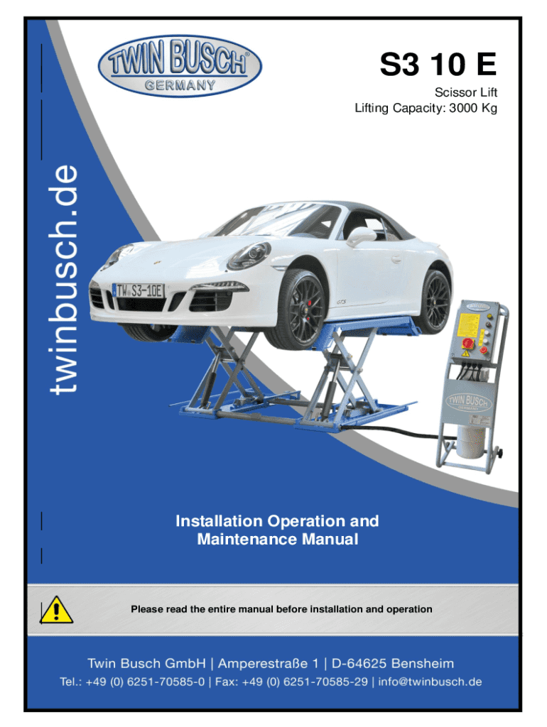 Fillable Online QJY-S3 Scissor vehicle lift Original Operation Manual ...