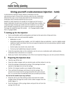 Fillable Online How to Self-Administer a Subcutaneous (Sub-Q) injection ...