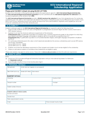 Fillable Online SCU International Application Form Fax Email Print ...