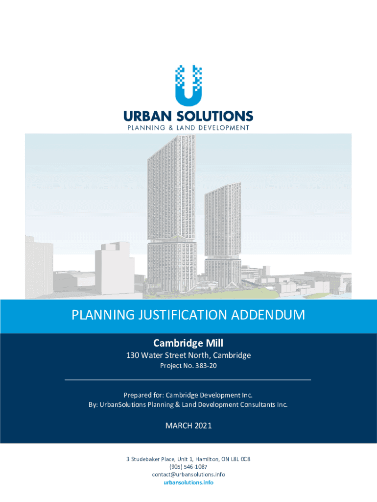 Fillable Online PLANNING JUSTIFICATION ADDENDUM Fax Email Print - pdfFiller