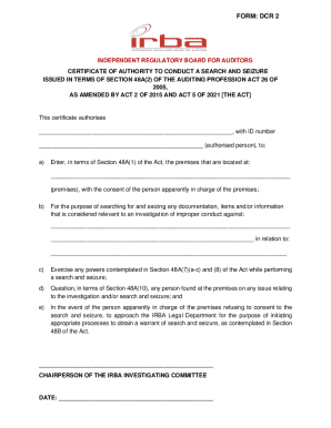 Fillable Online Audit Profession Act: Independent Regulatory Board for ...