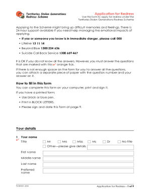 Fillable Online Application for redress coversheet Fax Email Print ...