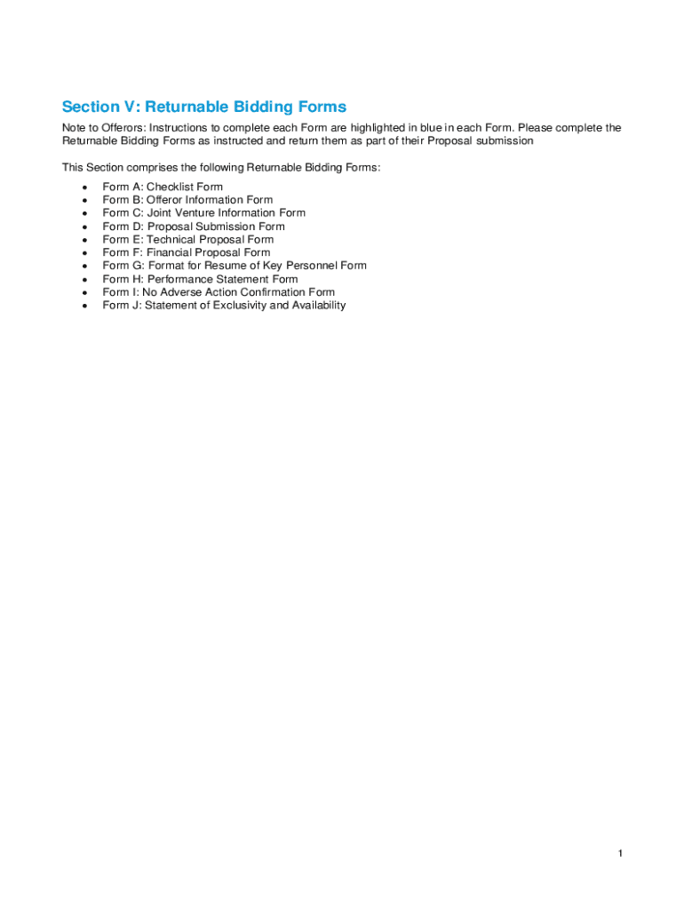 Fillable Online Hook and line kits - Returnable bidding forms Fax Email Print - pdfFiller