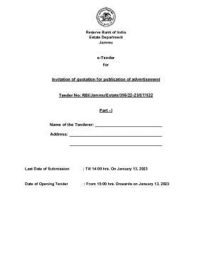 Fillable Online Invitation of quotation for publication of ...