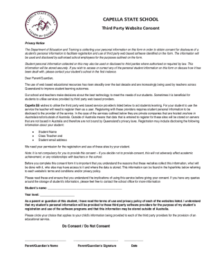 Fillable Online Third Party Website Consent Form - Bay View State ...