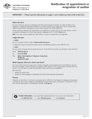 Fillable Online Resignation of an auditor of a public company - ASIC ...