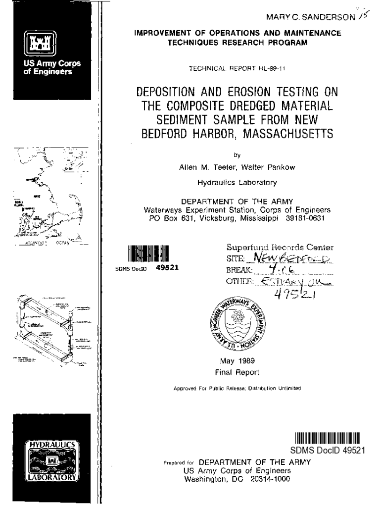 Fillable Online DEPOSITION AND EROSION TESTING ON COMPOSITE DREDGED ...