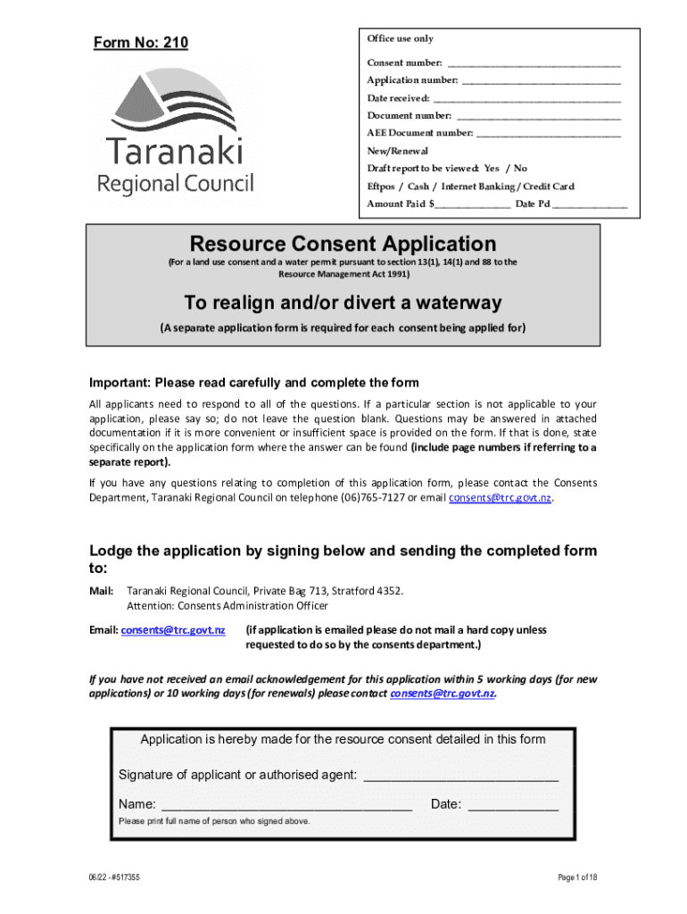 Fillable Online Resource Consent Applications - River Management Activities ... Fax Email Print ...