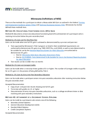 Fillable Online MA Measurable Skills Gain (MSG) - Performance ...