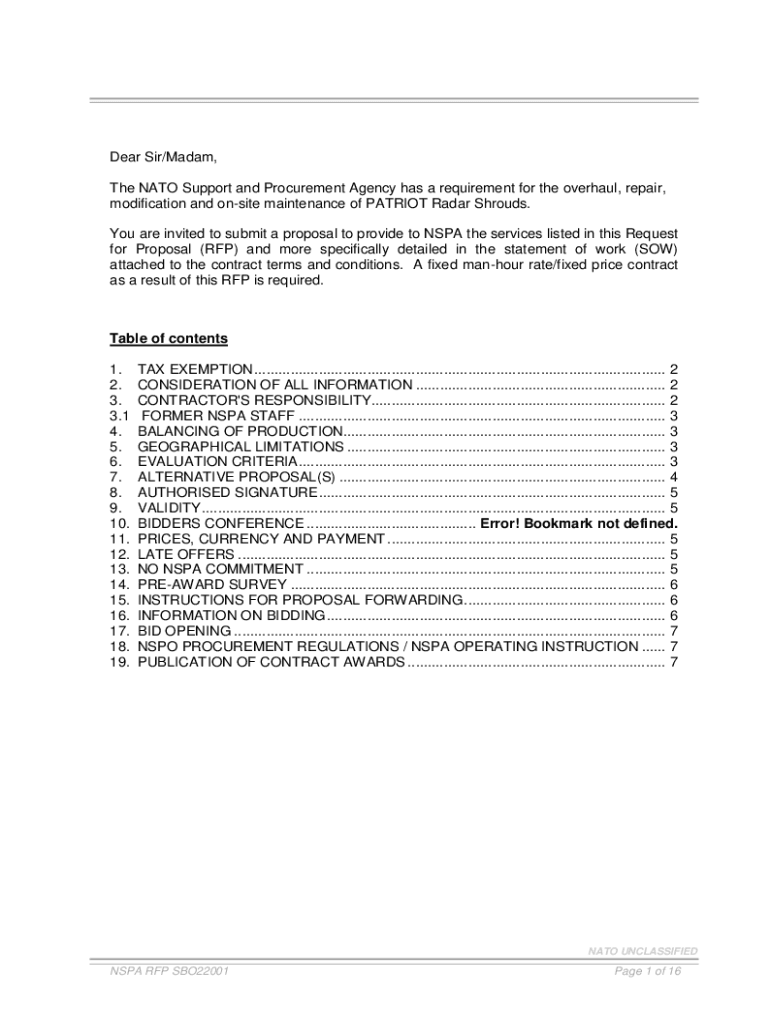 Fillable Online NSPA to support anti-missile system for NATO MRTT fleet ...