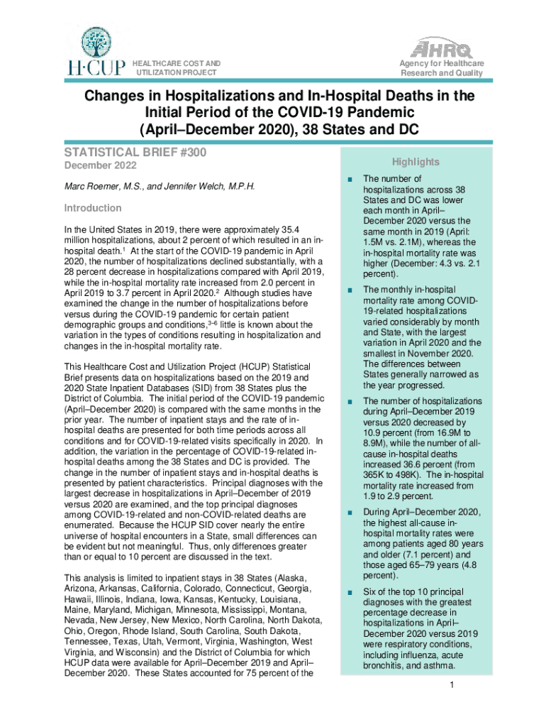 Fillable Online Healthcare Cost and Utilization Project (HCUP ...