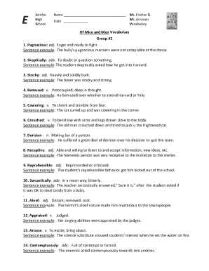 Fillable Online Vocabulary broken into two parts.docx Fax Email Print ...