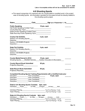 Fillable Online 4-H Shooting Sports End-of-the-Year report and Renewals ...