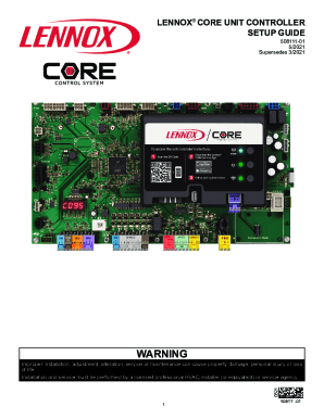 Fillable Online Lennox Core Unit Controller Setup Guide Fax Email Print ...