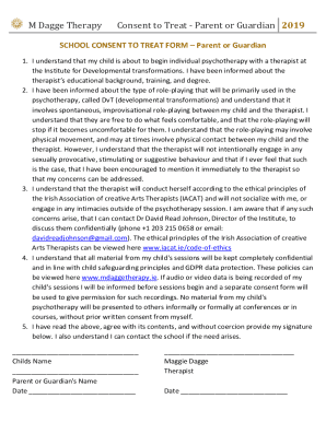 Fillable Online Child therapy consent form: Fill out & sign online Fax ...