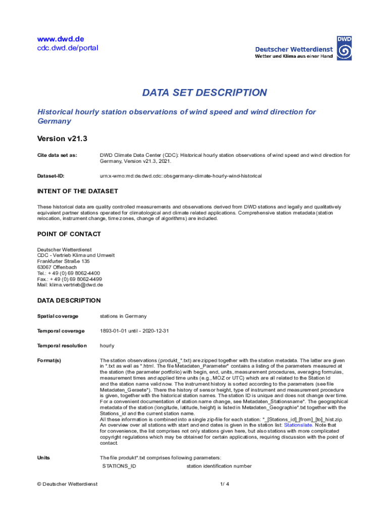 Fillable Online Historical hourly station observations of wind speed and wind direction for ...