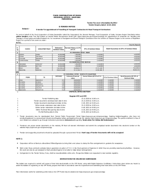 Fillable Online fci gov e-tender notice - Food Corporation of India Fax ...