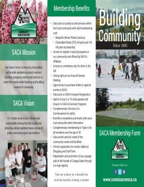 Fillable Online SACA Membership Form SACA Mission Membership Benefits ...