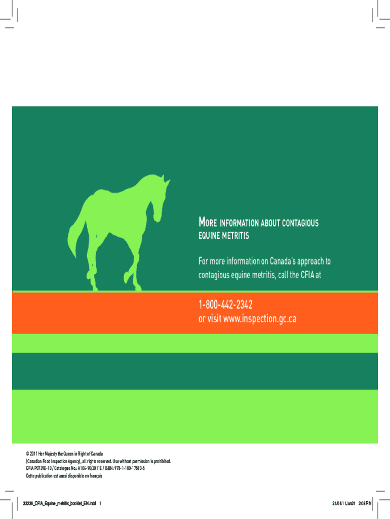 Fillable Online publications gc Contagious Equine Metritis - Canadian ...