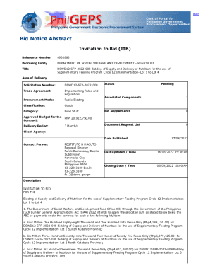 Fillable Online Bid Notice Abstract Invitation to Bid (ITB) Reference Number ... Fax Email Print ...