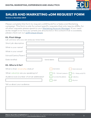 Fillable Online Sales and Marketing eDM Request Form. How to request ...