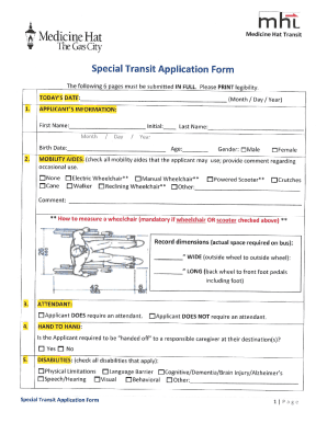 Fillable Online Accessible Transit Application Form - Municipality of ...