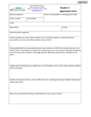 Fillable Online OHS Leadership Program Student Application Form 2022-23 Fax Email Print - pdfFiller