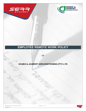 Fillable Online Employee Remote Work Policy Template - Workable ...