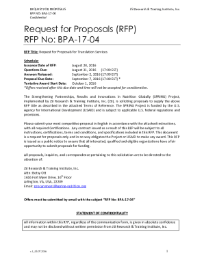 Fillable Online Request for Proposals (RFP) RFP No: BPA-17-04 Fax Email Print - pdfFiller