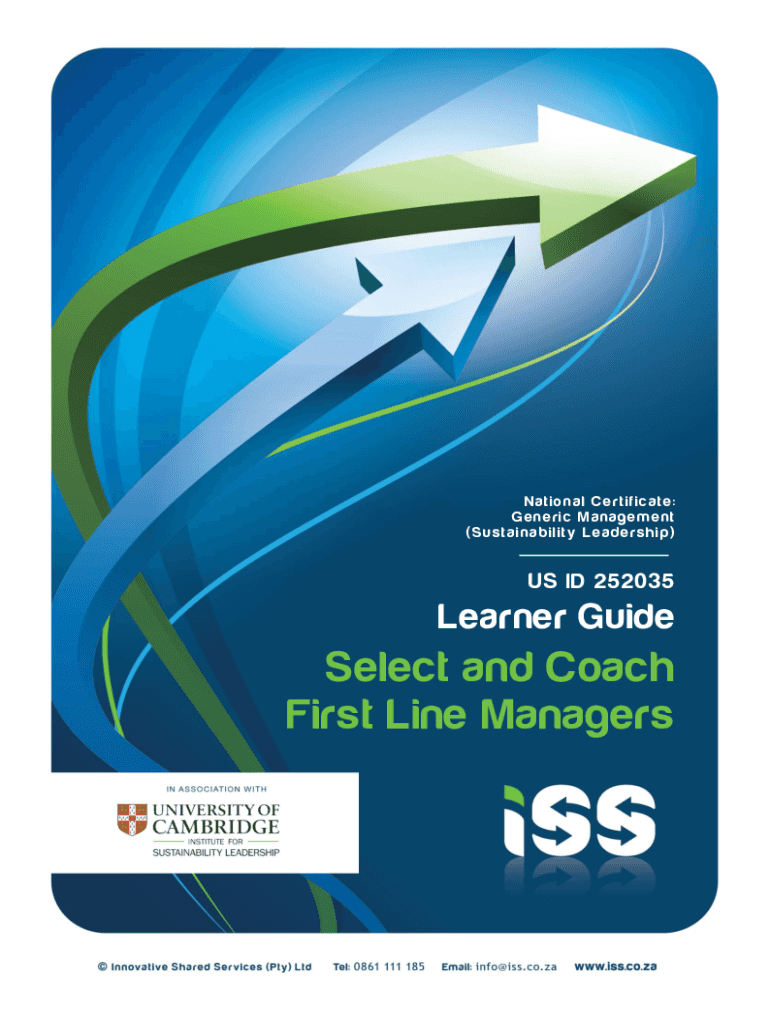 Fillable Online online iss co Select and coach first line managers ...